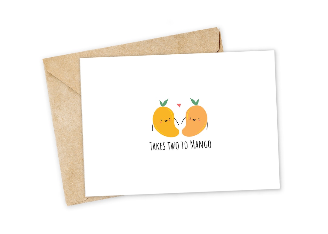Takes Two to MANGO - Mango Greeting Card, Happy Card, I Love You Card ...