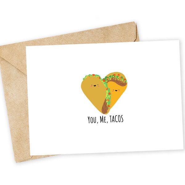 Taco Valentine Card - Etsy