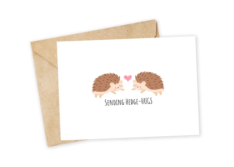 Sending You HEDGE HUGS Feel Better Thank You Hedgehog - Etsy