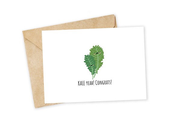 KALE YEAH Congrats Kale Greeting Card Happy Card | Etsy