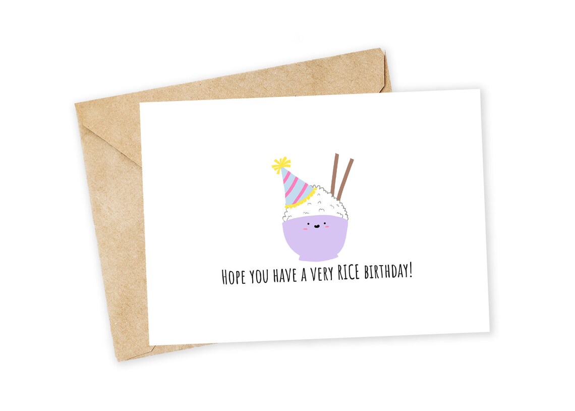 Have a RICE Birthday Rice Greeting Card Birthday Card | Etsy