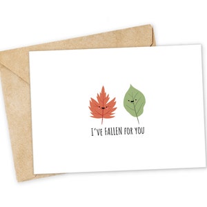 I've Fallen for You Leaves Greeting Card, Happy Card, I Love You Card ...