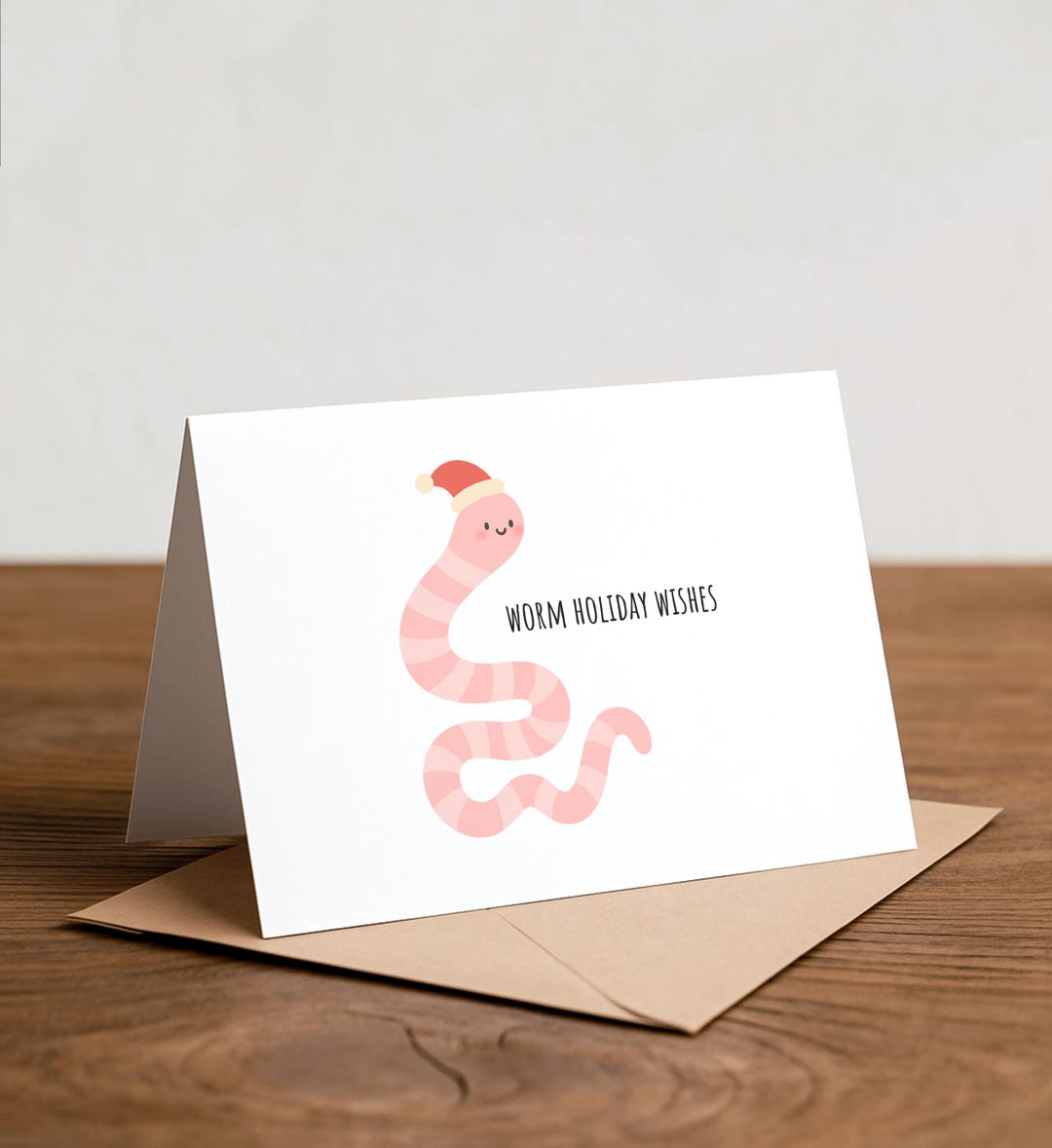 Worm Christmas Card: Funny Pun Holiday Card - Etsy