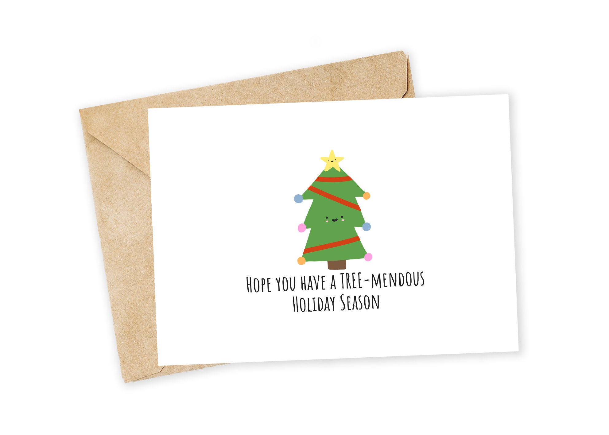 Hope you have a TREE-mendous Holiday Season Greeting Card | Etsy
