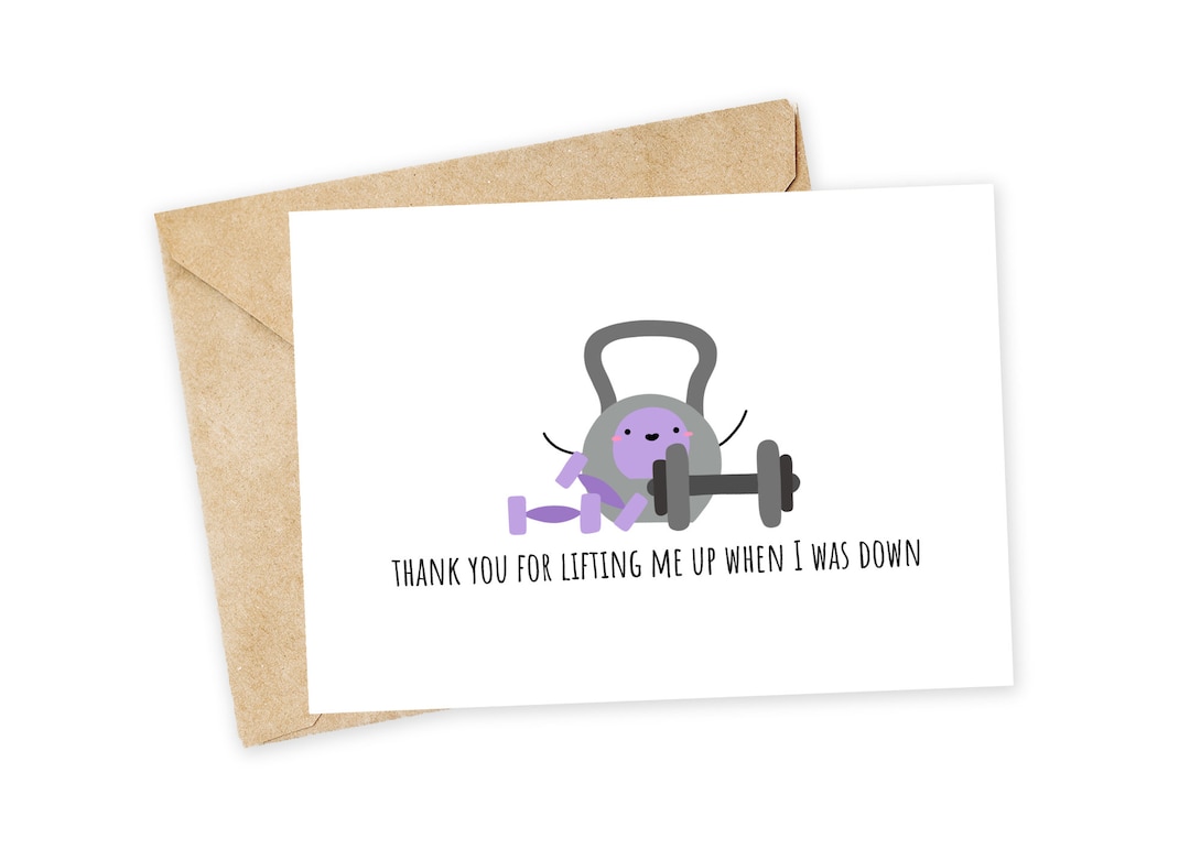 Lifting Thank You Card: Kettlebell, Weights, Gym - Etsy