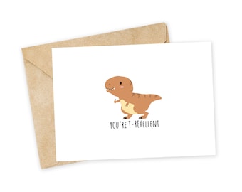 T Rex Greeting Card - Etsy