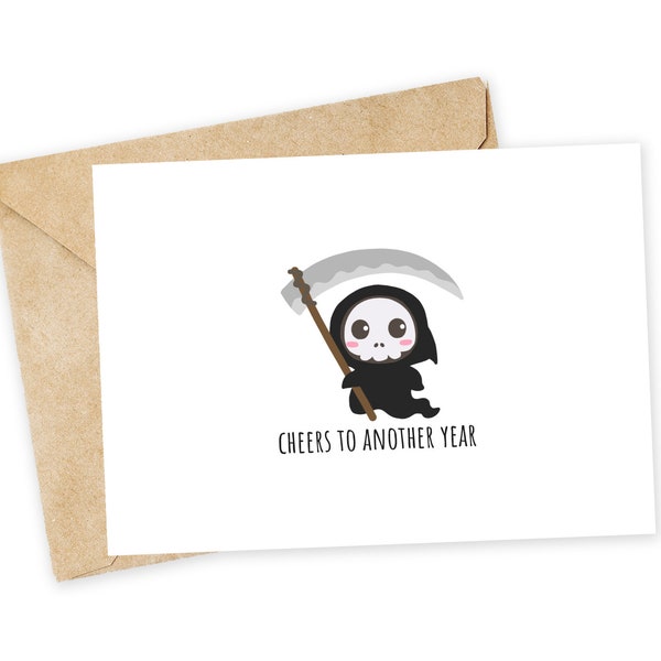 Grim Reaper Birthday Card - Etsy