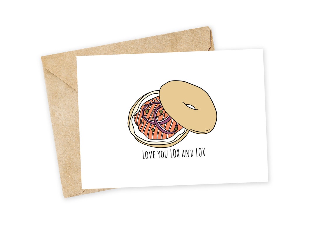 Love You LOX and LOX - Lox, Bagel, Valentine, Love Card, Thank You ...