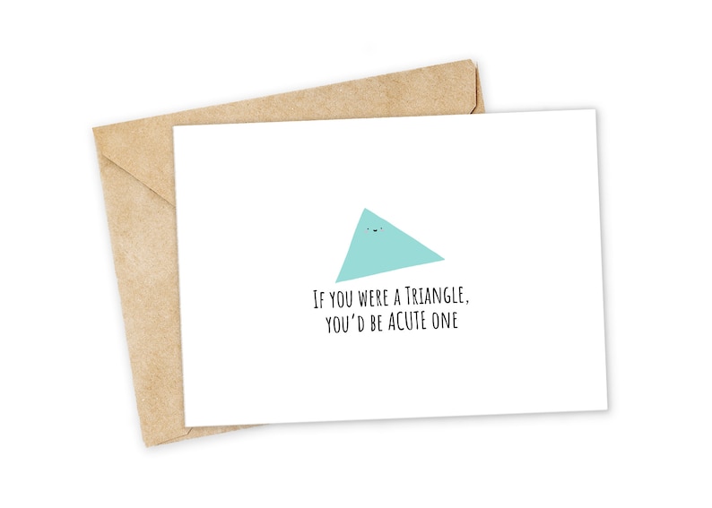 ACUTE Triangle Math Greeting Card Happy Card I Love You - Etsy