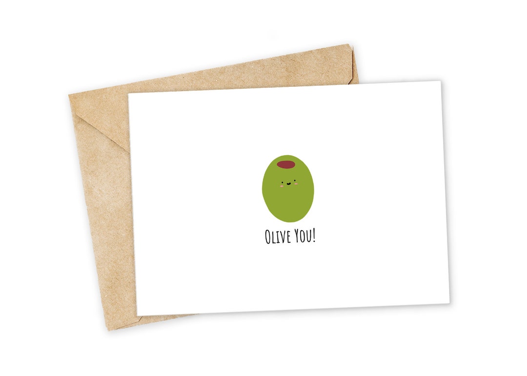 OLIVE You - Love Greeting Card, Happy Card, I Love You Card, Foodie ...