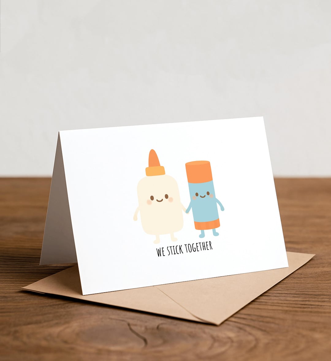 Funny Glue Thank You Card: We Stick Together - Etsy