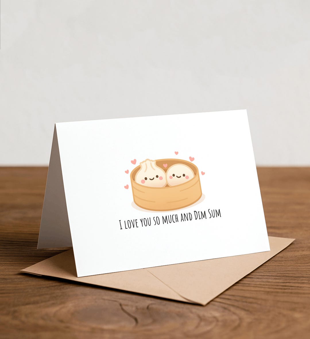 I Love You so Much and Dim Sum: Food Pun Card - Etsy