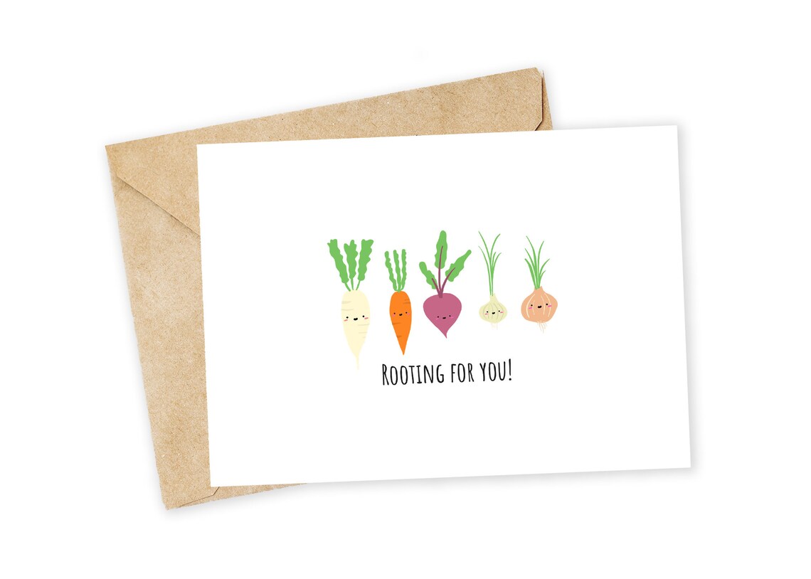 Rooting for You Motivation Greeting Card Note Card Funny - Etsy