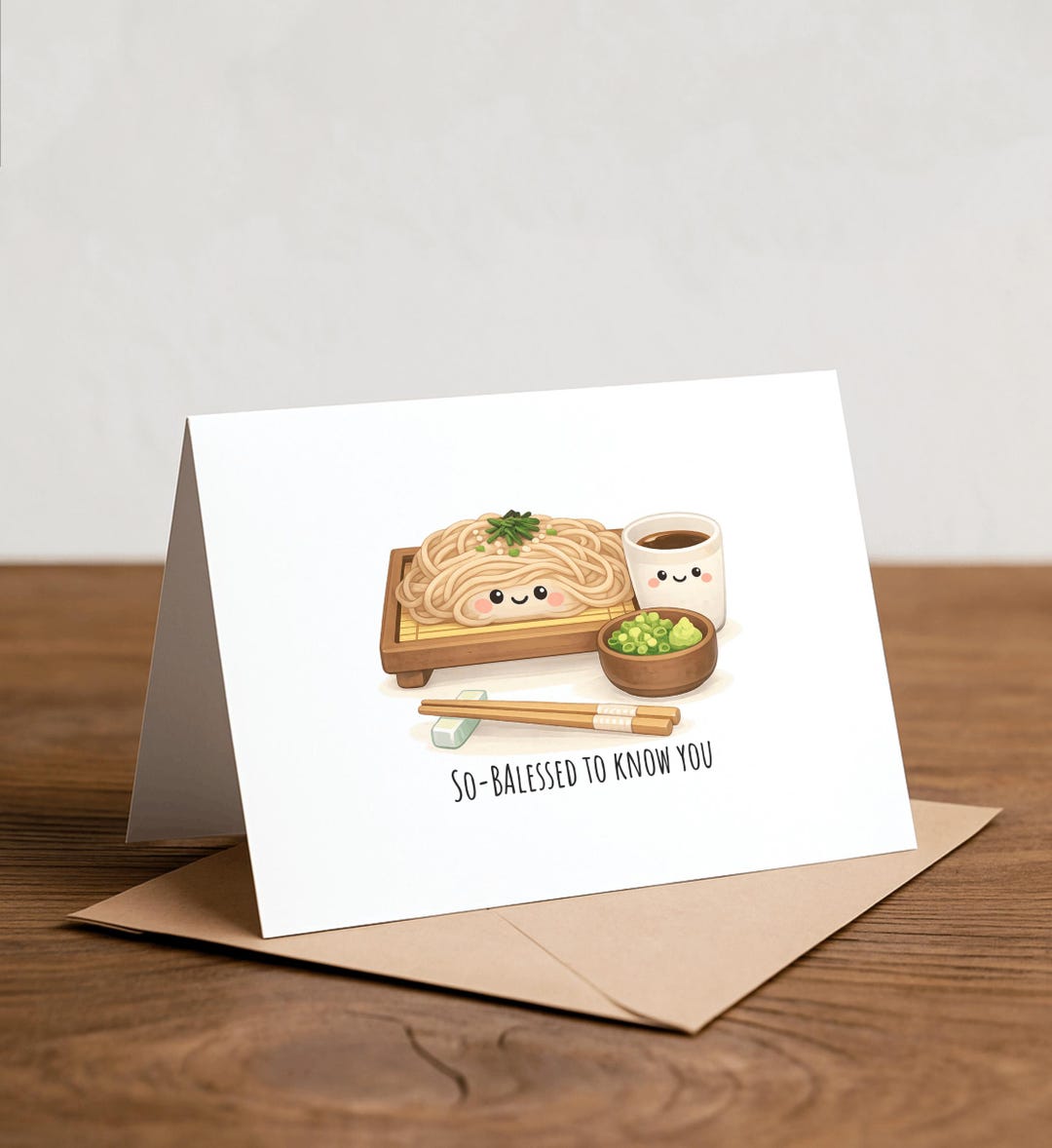 Soba Noodles Friendship Card - Handmade Greeting Card - Etsy