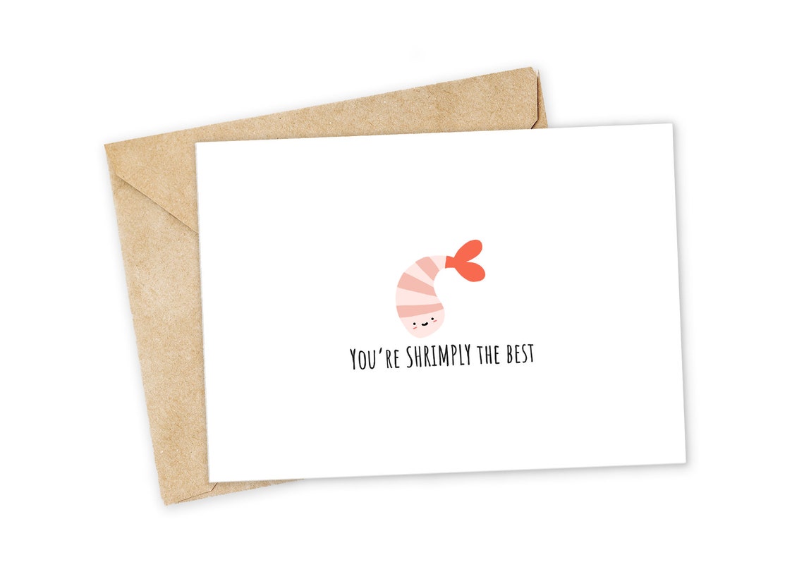 You're SHRIMPLY the Best shrimp Greeting Card Happy - Etsy