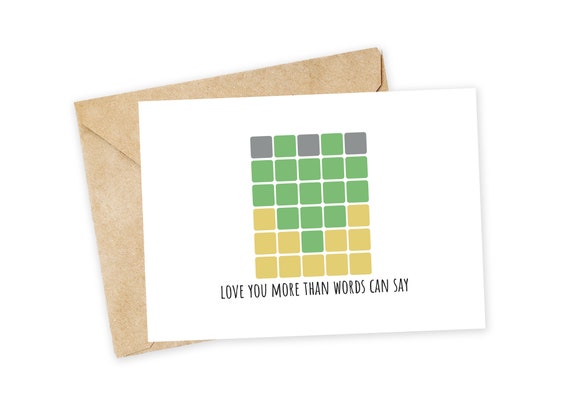 Love You More Than Words Can Say WORDLE Love Card Note - Etsy