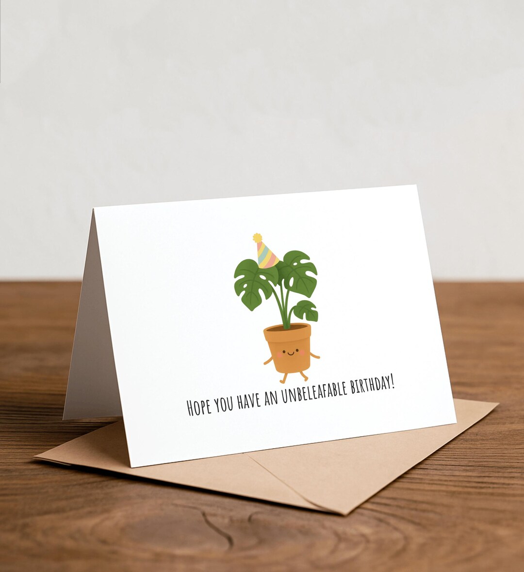 Monstera Birthday Card: Funny Plant Pun, Handmade - Etsy