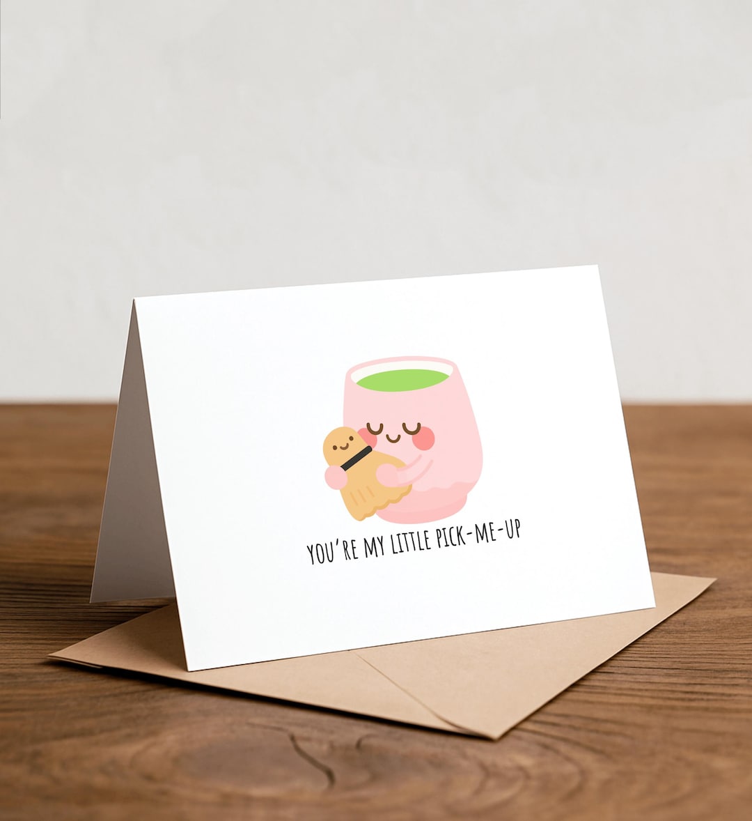 Matcha Pick-me-up Card: Handmade A2 Greeting Card - Etsy