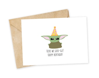 Grogu Birthday Card - Etsy