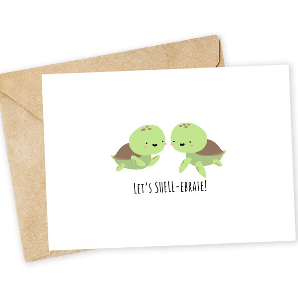 Turtle Love Card - Etsy