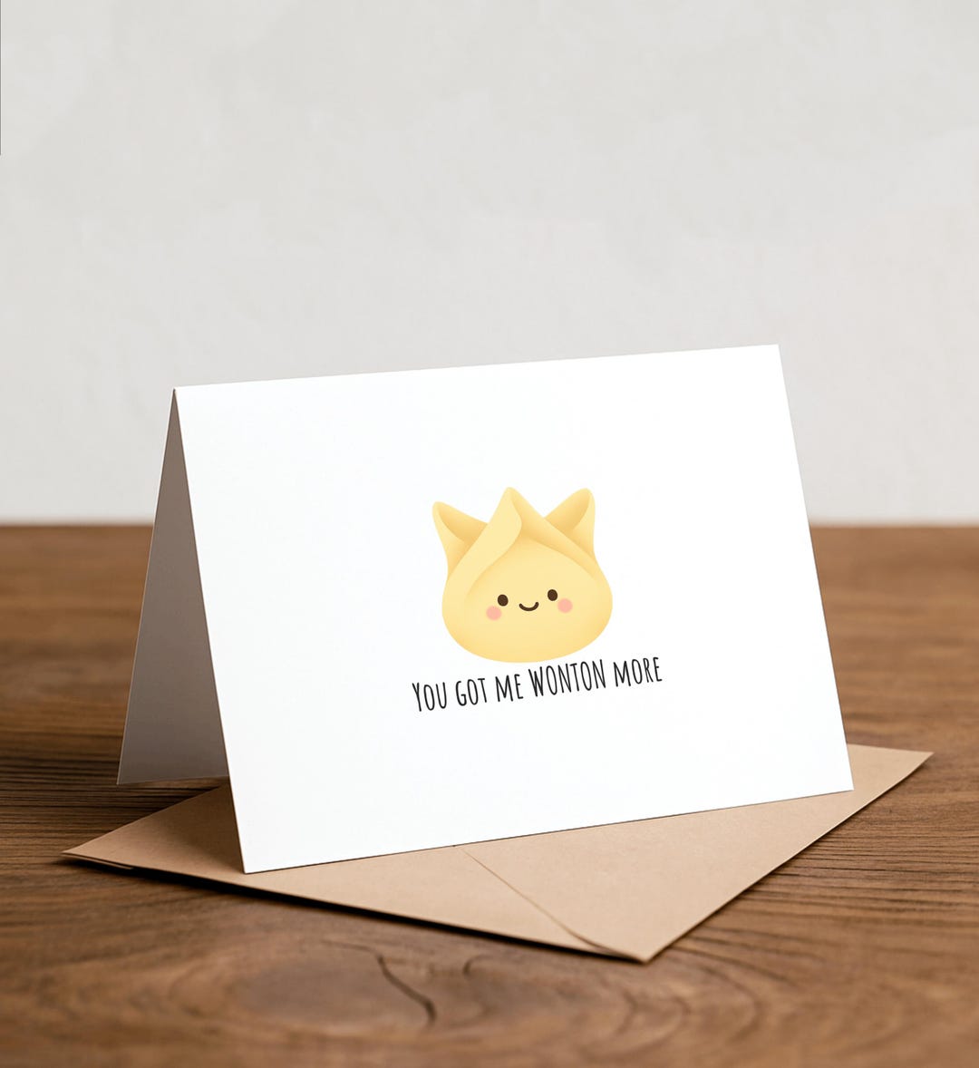 Wonton Pun Greeting Card: Foodie Love Card - Etsy