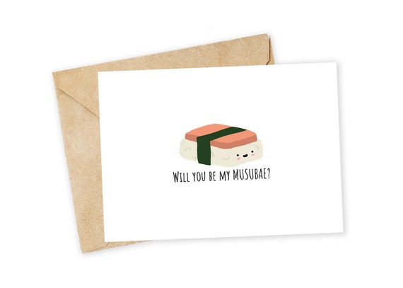 Will You Be My MUSUBAE Musubi Pun Funny Valentine's | Etsy