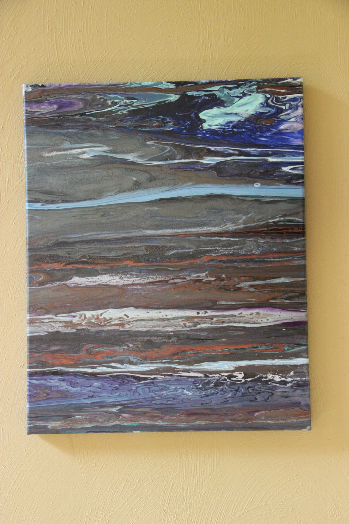 Acrylic Painting 16x20 Linear Layers - Etsy