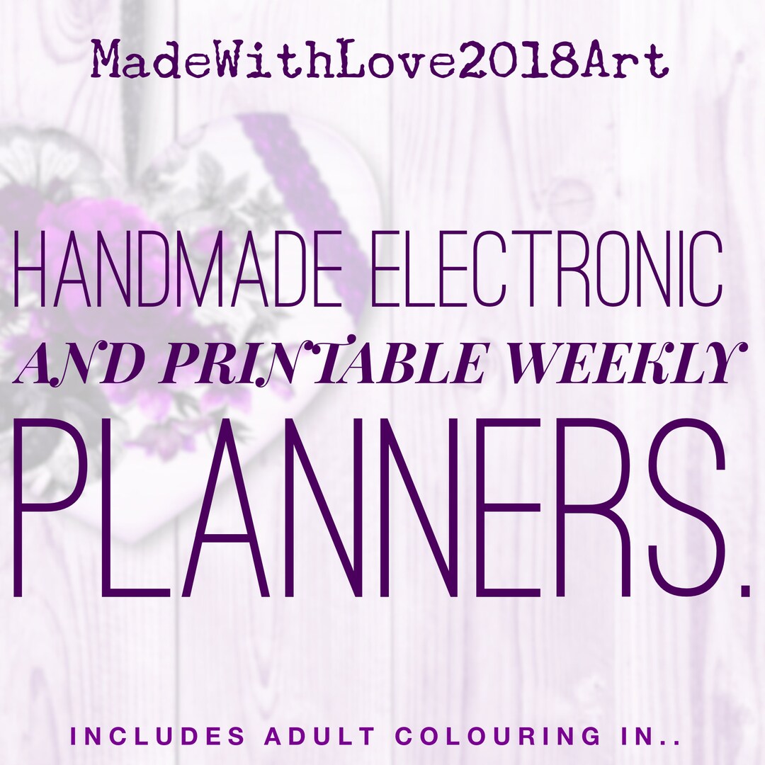 PRINTABLE WEEKLY PLANNERS With Adult Colouring - Etsy