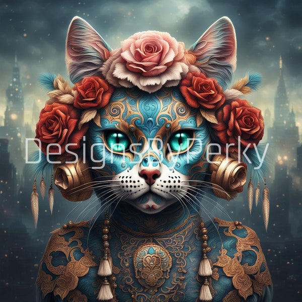 Day of the Dead Cat Wall Hangings - Etsy