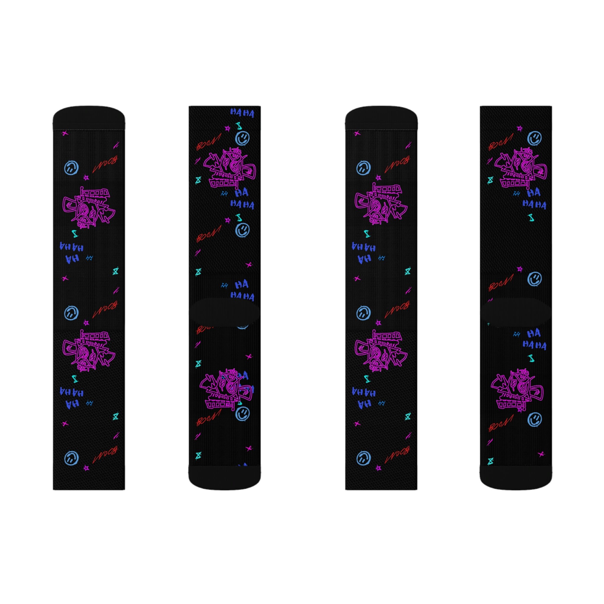 Jinx Themed Black Socks, Unisex, Arcane, Fun, Gaming, TFT, Lol, League ...