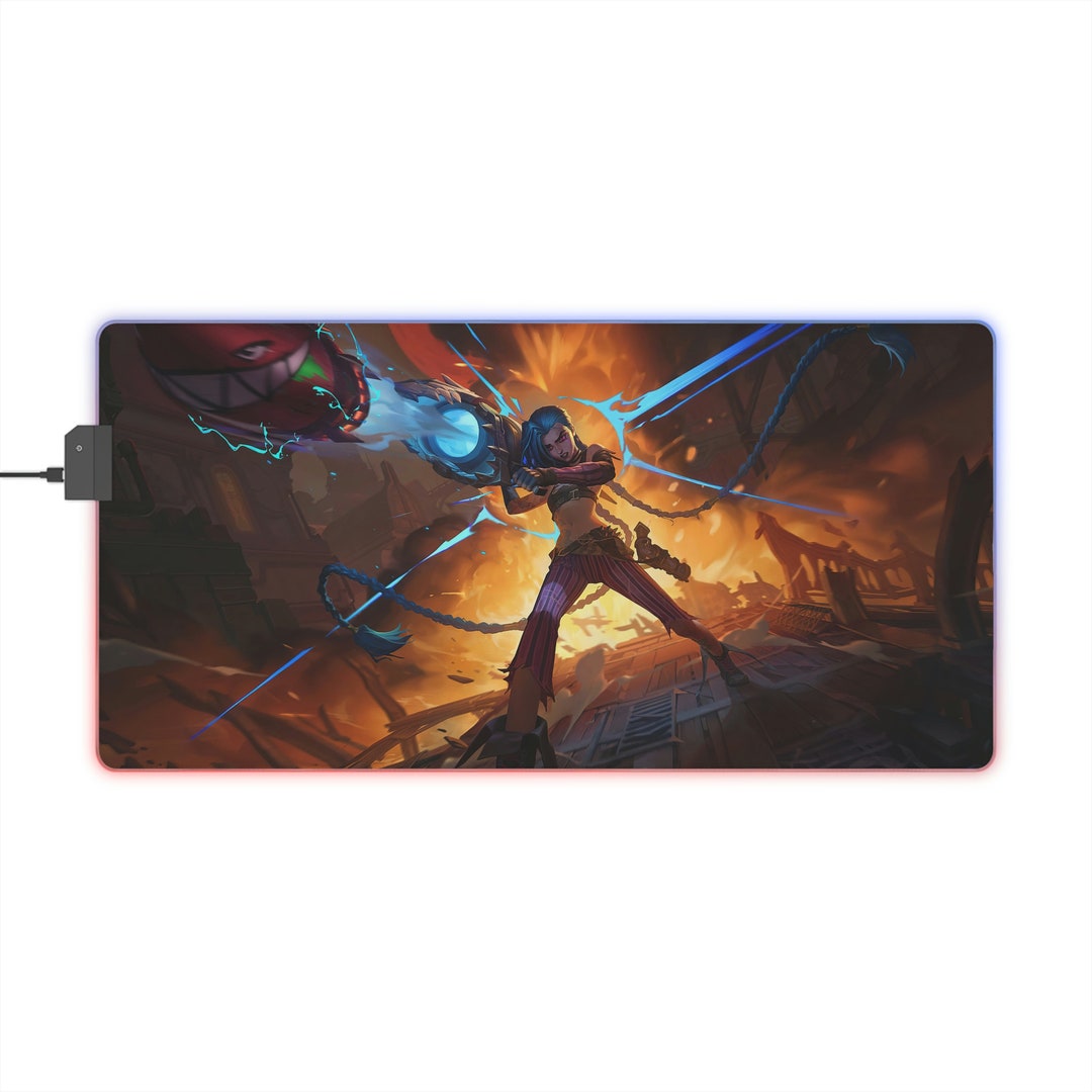 Arcane Jinx LED Gaming Mouse Pad, Gift, Anime, LOL, TFT, League of ...