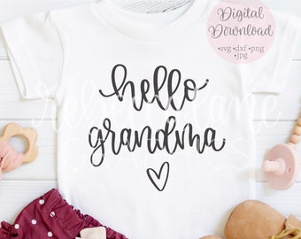 Hello Grandma Svg - Etsy