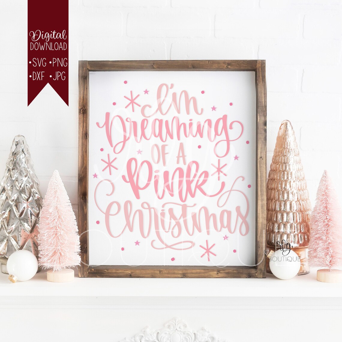 I'm Dreaming of a Pink Christmas SVG Cricut Design - Etsy