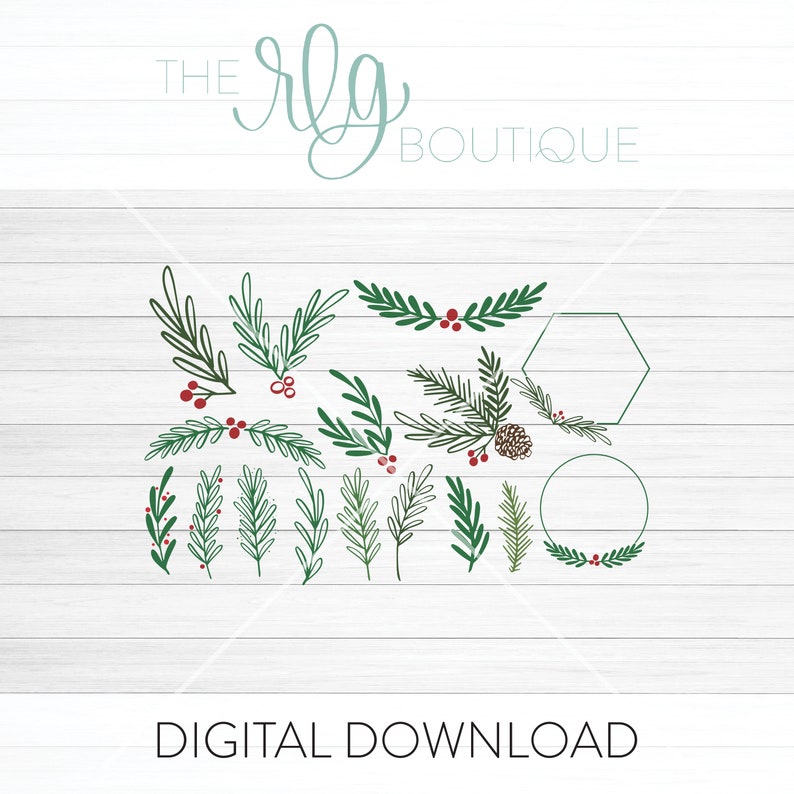 Christmas Laurels Clip Art Design Elements Christmas - Etsy