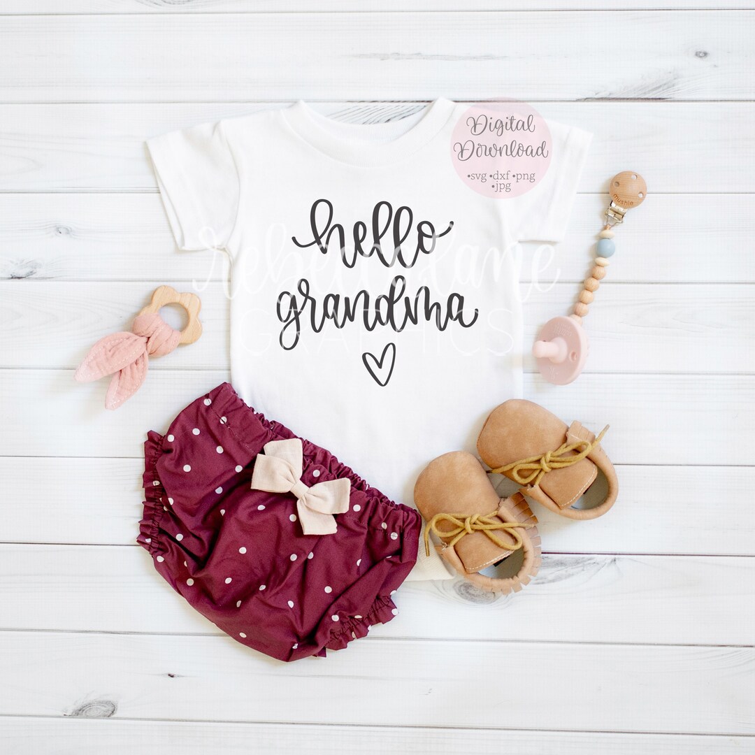 Hello Grandma Svg Pregnancy Announcement Design Grandparents Baby ...