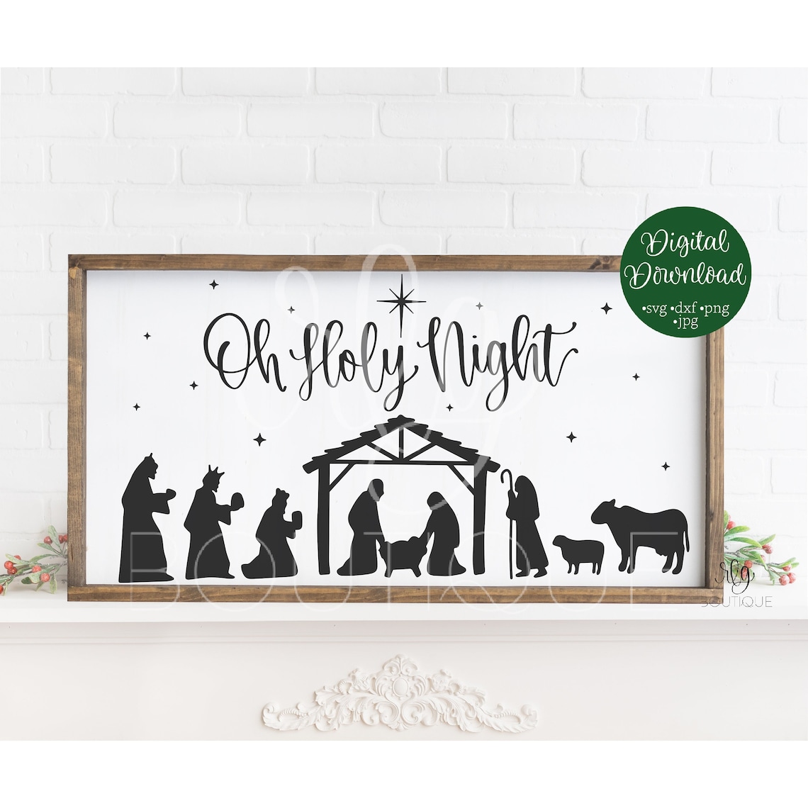 Oh Holy Night Nativity Scene SVG Religious Christmas Svg - Etsy