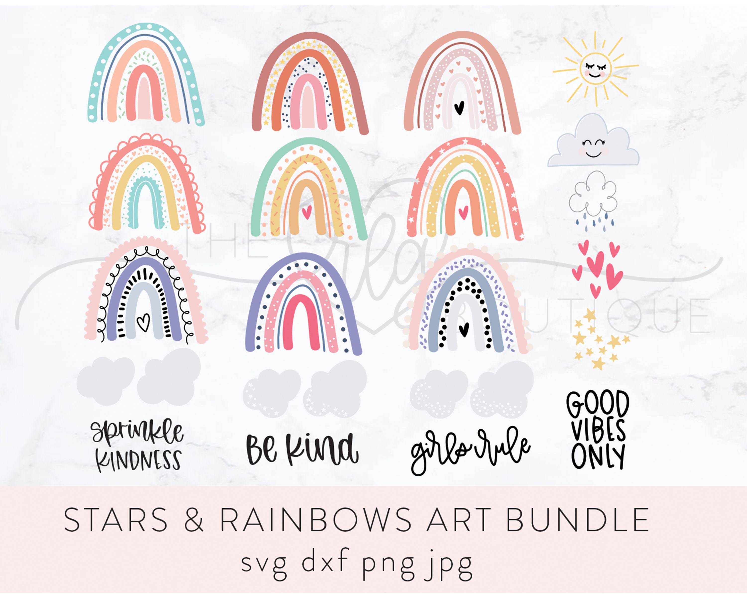 Rainbow Clipart Cute Rainbows Clip Art Magical Clipart Stars And | My ...