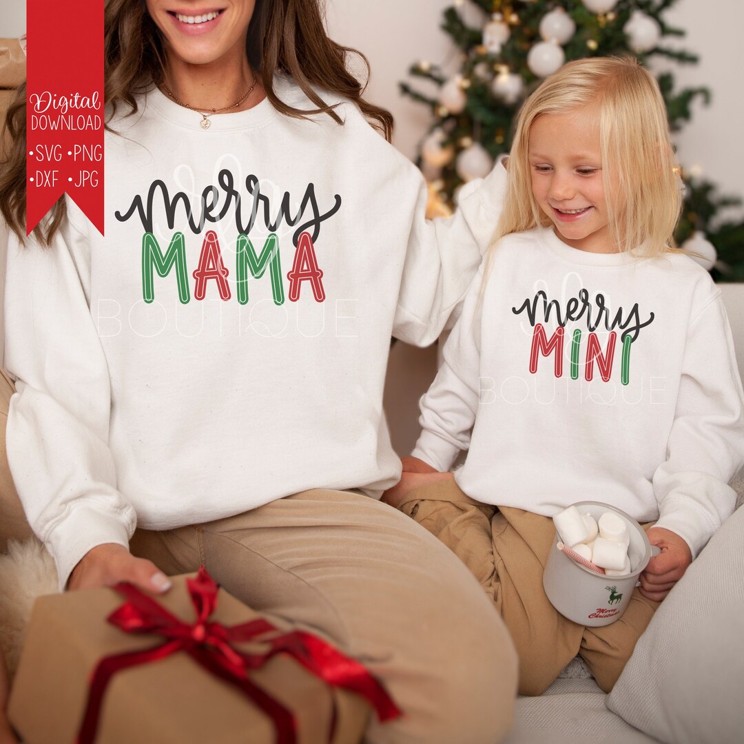 Merry Mama & Merry Mini Designs Mommy and Me SVG Matching Christmas ...