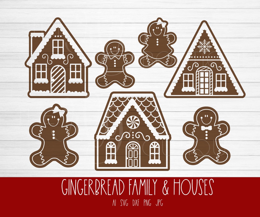 Gingerbread Family and Gingerbread Houses SVG Bundle - Gingerbread ...