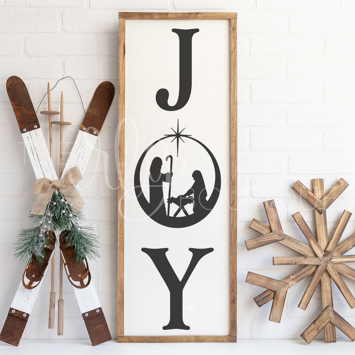 Joy Manger Scene Porch Sign SVG Christmas Cricut Design - Etsy