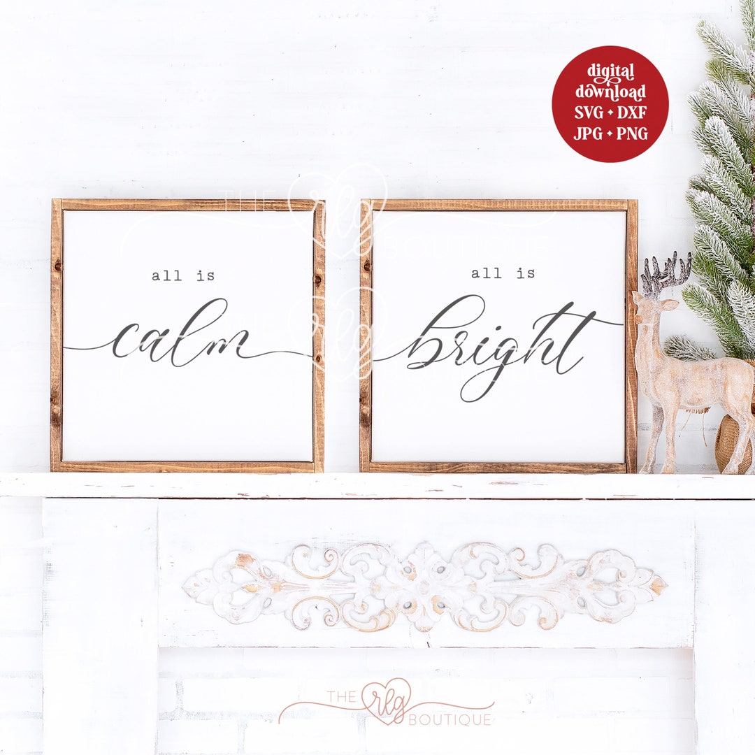 All is Calm All is Bright SVG Christmas Cricut Design - Etsy