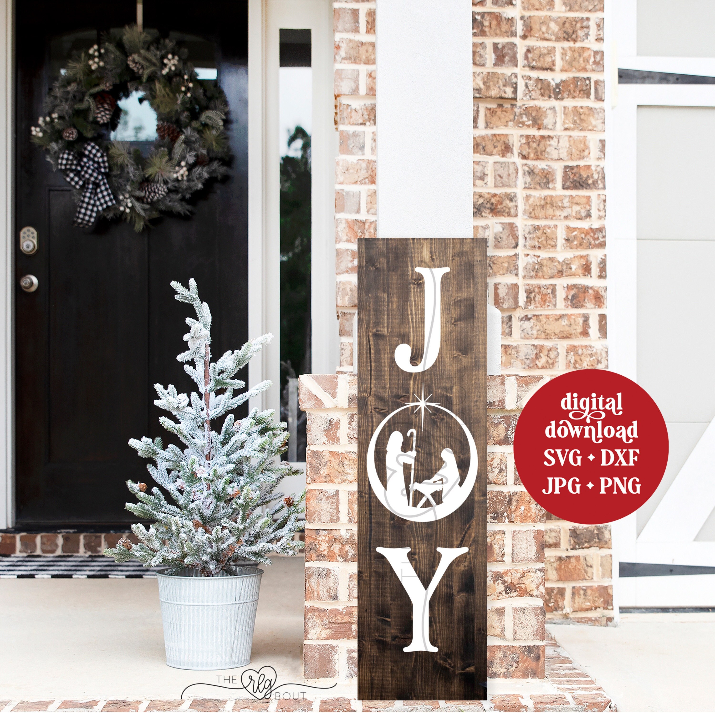 Joy Manger Scene Porch Sign SVG Christmas Cricut Design - Etsy