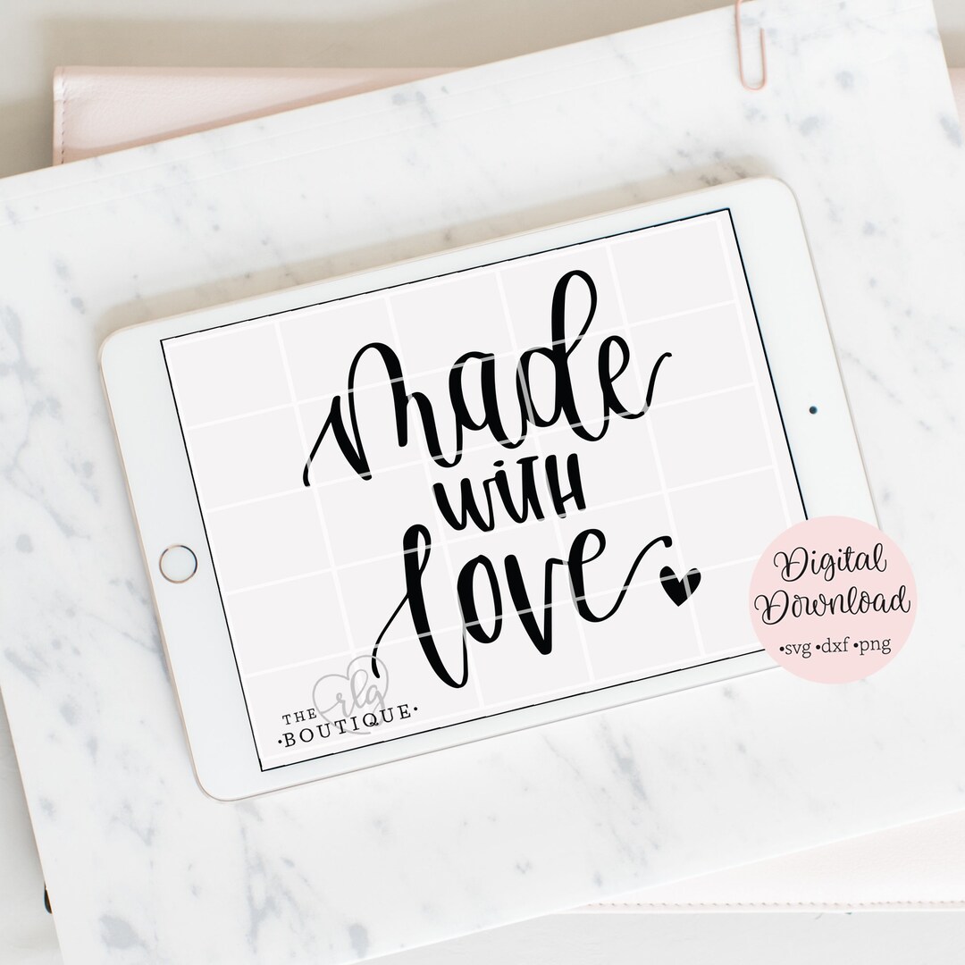 Made With Love Svg, Maker Svg, Created Svg, Handmade Svg, Cricut Svg ...