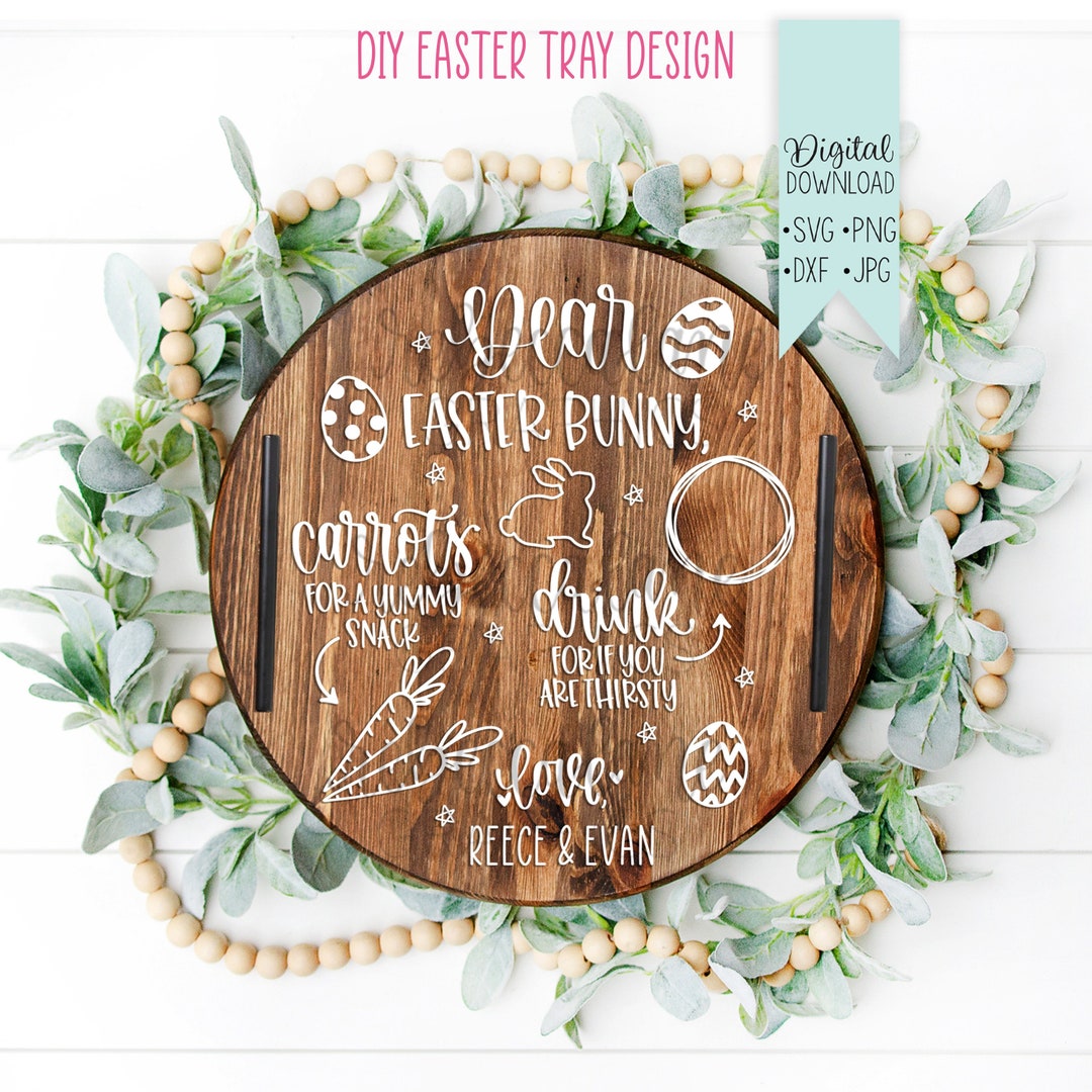 Easter Bunny Tray SVG Design - Etsy