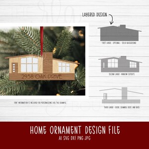 Mid Century Modern Our First House Ornament Svg Glowforge Laser SVG DIY ...