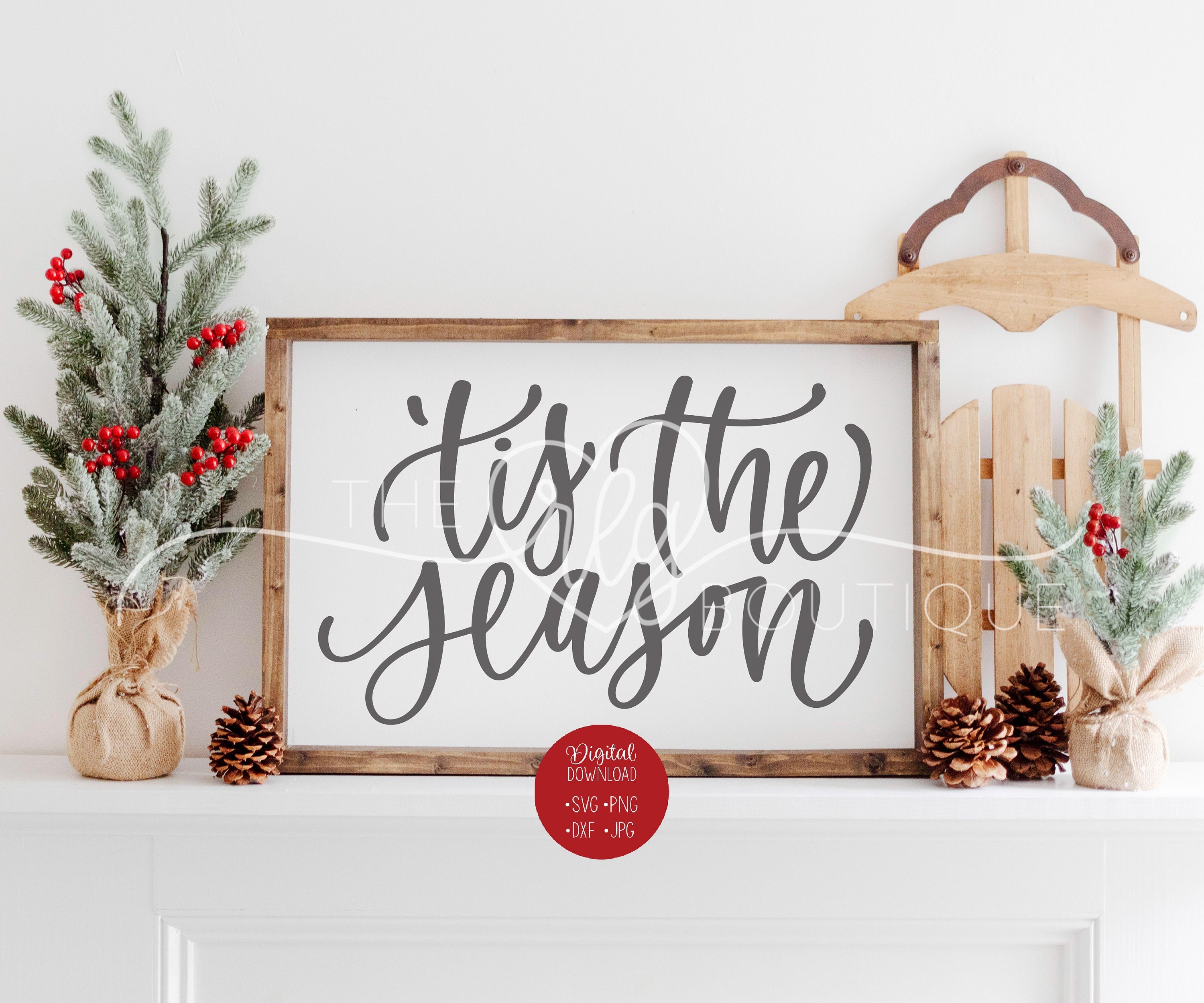Tis the Season Hand Lettered Christmas Design | Etsy