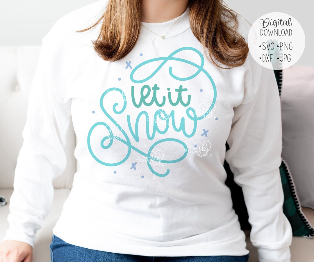 Let It Snow White Christmas SVG Cricut Design - Etsy