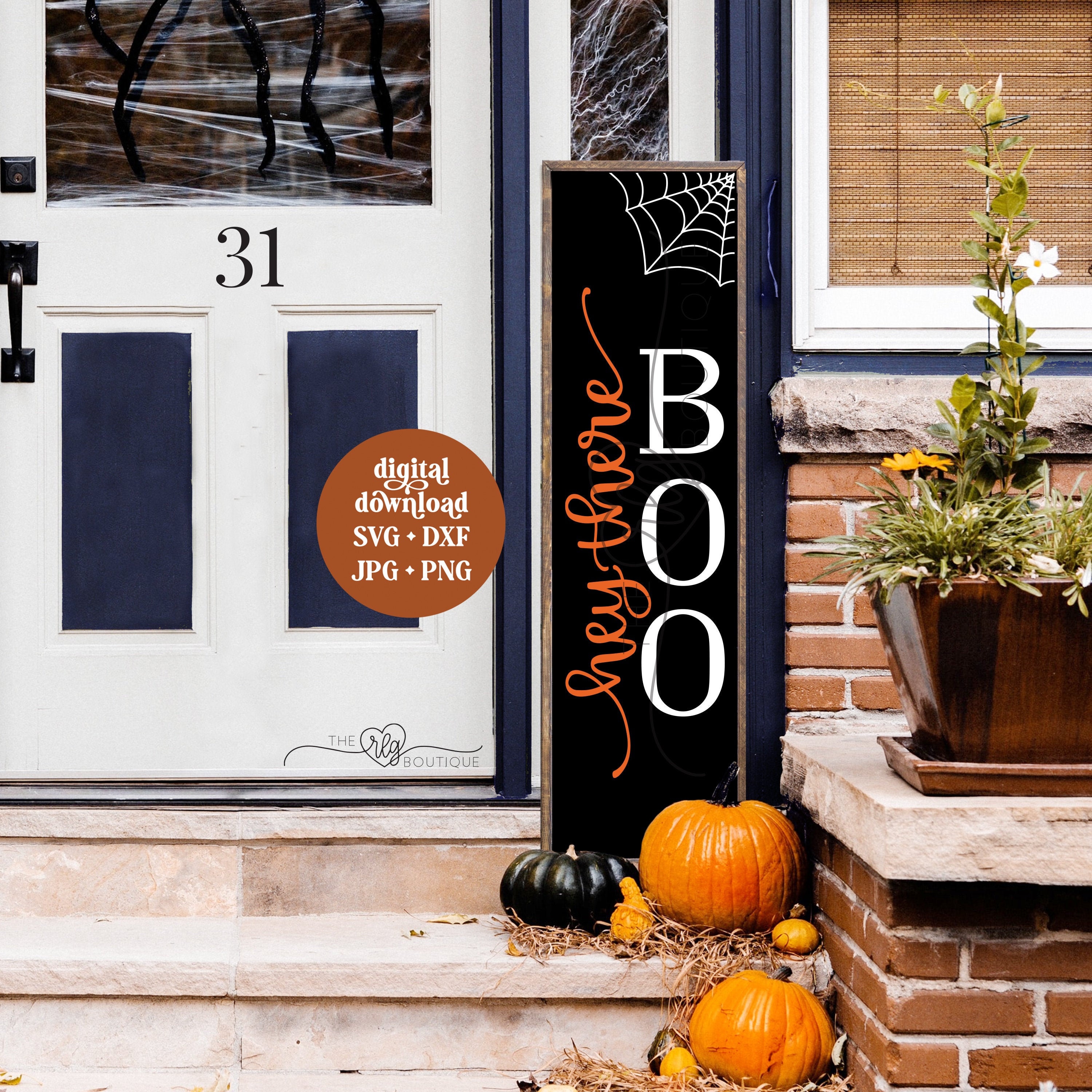 Halloween design file Hey There Boo Porch Sign SVG | Etsy