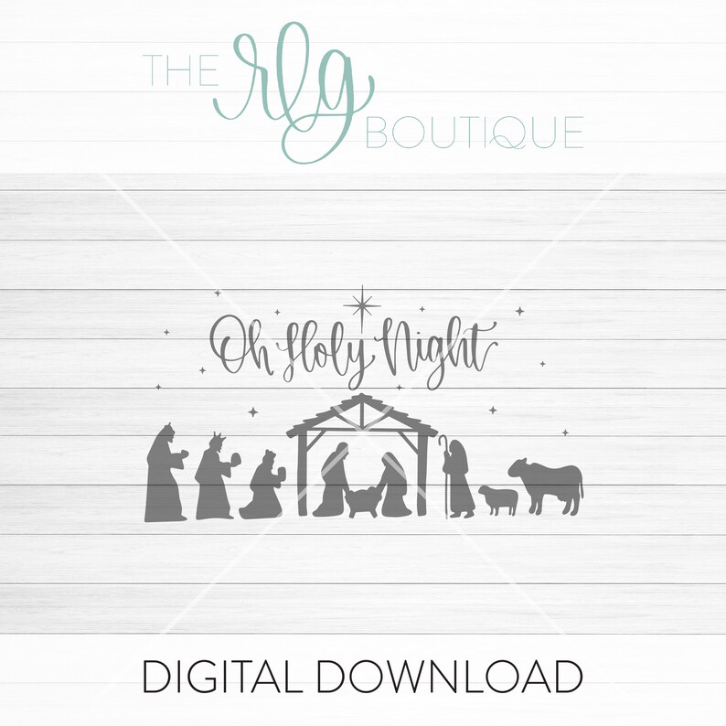 Oh Holy Night Nativity Scene SVG Religious Christmas Svg - Etsy