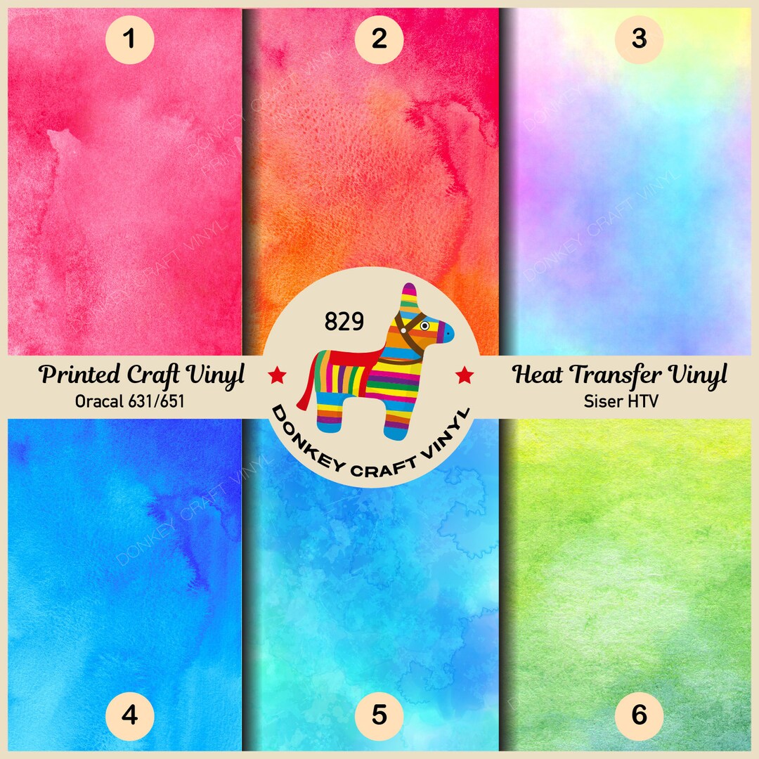 Patterned Vinyl | Watercolor Ombre Pattern Printed HTV, Iron on Vinyl ...